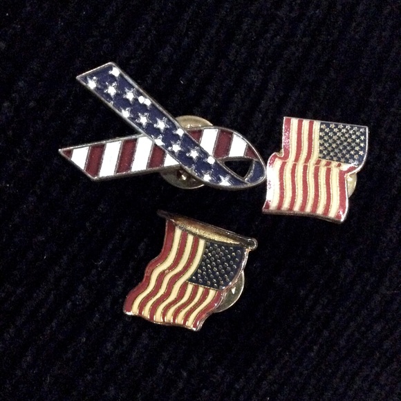 Accessories | Trio Of Patriotic Lapel Pins | Poshmark